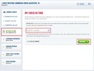 How to Select (or Change) Your Check-In Time For a Carnival Cruise ...