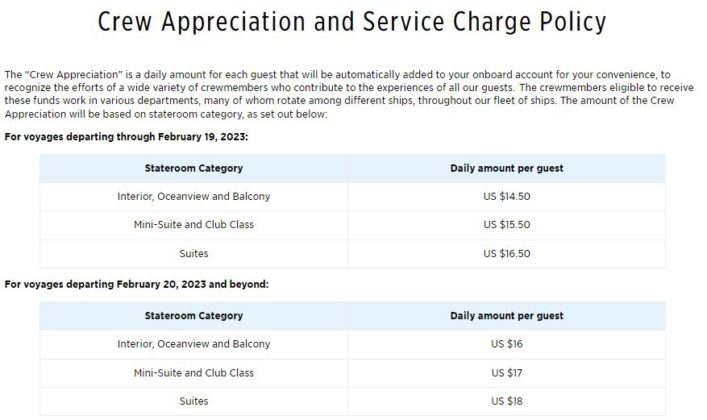 Princess Increasing Daily Gratuity Charges By Up to 10% | Cruzely.com